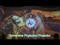 high brightness short throw laser projector for immersive visual mapping