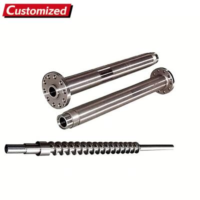 Китай Индивидуальный биметаллический двухшнековый цилиндр для литьевой машины, экструдер для материалов LDPE и PVC с конической конструкцией продается