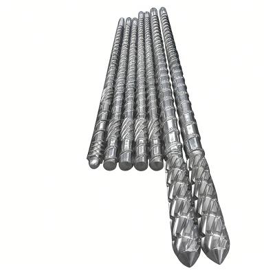 Китай Индивидуальный биметаллический двухшнековый цилиндр для литьевой машины, экструдер для материалов LDPE и PVC с конической конструкцией продается