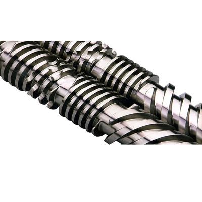 중국 사용자 지정 Pvc 파이프 프로파일 Wpc 코닉 트윈 비메탈릭 스크루 배럴을위한 코로팅 피침 쌍 나사 배럴 판매용