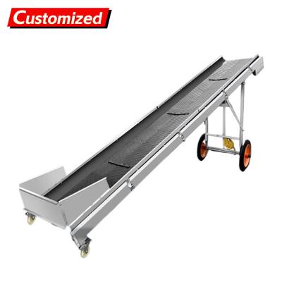 China oem Mobile Folding Industrial Inclined Belt Conveyor for Loading and Unloading Goods Belt Inclined Conveyor Factory, Farms, Energy & Mining, Food & Beverage Shops for sale