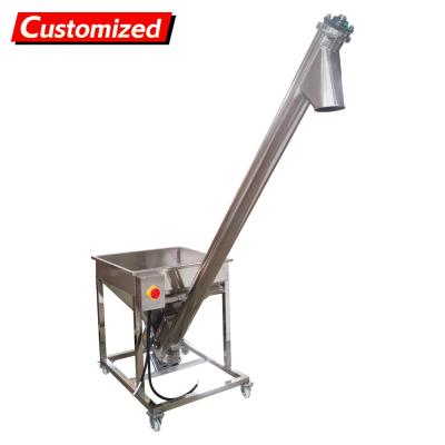 China customized Screw Powder Feeding Machine, Automatic Feeder Vibrating Hopper Inclined Conveyor, Powder Loading Machine Vibrating Hopper 110V for sale