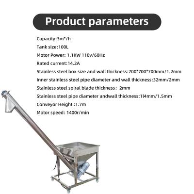 China customized Screw Powder Feeding Machine, Automatic Feeder Vibrating Hopper Inclined Conveyor, Powder Loading Machine Vibrating Hopper 110V for sale