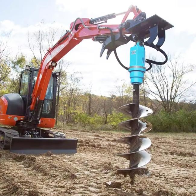 Auger drill in construction site