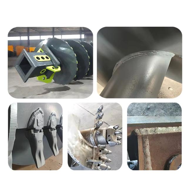 Auger machine in construction site