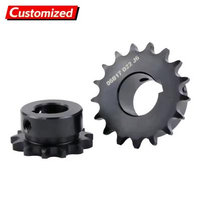China Custom 45# Steel Sprocket with 21-30 Teeth — ISO Standard Roller Chain Sprocket for Precision Machinery for sale