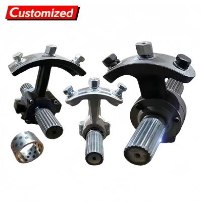 China Custom Black Aluminum Intermediate Bearing for 320mm Screw Conveyors with Powder Metallurgy Bearing Shells for sale