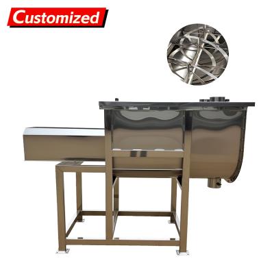 China Variable Speed Electric Heating Stainless Steel Horizontal Ribbon Mixer and Powder Blender Machine for sale