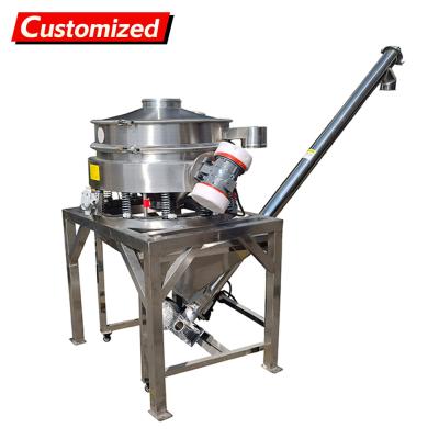 China Customized Automatic Stainless Steel Screw Conveyor with Rotating Vibrating Screen for Grain Transport for sale