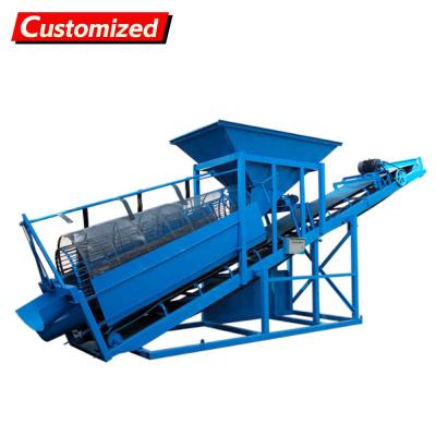 China Custom-made High Efficiency Stainless Steel Drum-Type Rotary Screen Sand Washer with Belt Conveyor for sale