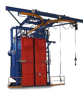 China Máquina de sopro elétrica do tiro do gancho do combustível, equipamento limpando com jato de areia industrial à venda