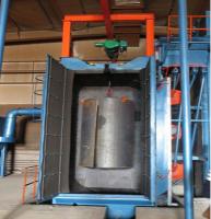 China Vertical Hook Type Shot Blasting Machine Electronic Control System High Productivity for sale