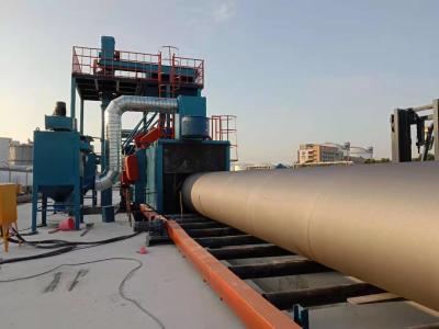 Cina Macchina di superficie esterna automatica di granigliatura del tubo d'acciaio per la metropolitana d'acciaio in vendita