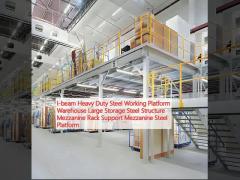 I-Beam Schwerlaststahl-Arbeitsplattform Lagerhaus Große Lagerhalle Stahlkonstruktion Mezzanine Rack Unterstützung Mezzanine Stahlplattform