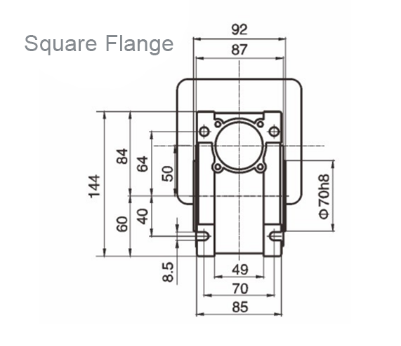 nmrv050 square flange worm gearbox