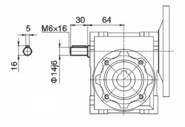 nmrv050 square flange worm gearbox drawings