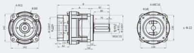 Cina 1500W 22Mm 1 Stage 3:1 Precision Planetary Gearbox Chuanhe High Efficiency Spur Gear in vendita