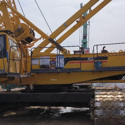 China Yellow Hydraulic Crawler Crane with Boom Luffing Angle -88° and Max Lifting Height 91 Meters for Heavy Duty Operations for sale