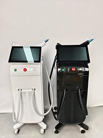 Cina Macchina di depilazione laser a diodo di livello professionale a tre lunghezze d'onda a doppia maniglia Picoseconda laser per la rimozione del tatuaggio in vendita