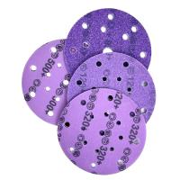 China Customized Hook and Loop Paper Abrasive Sanding Discs for Surface Grinding in Purple for sale