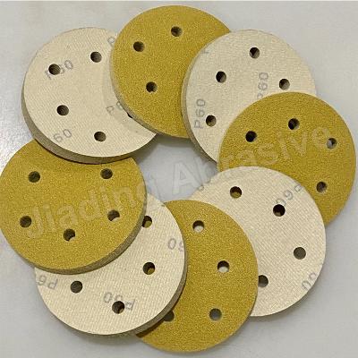 Cina Dischi di sabbia in oro da 5 pollici con appoggio a gancio e loop 17 fori in vendita
