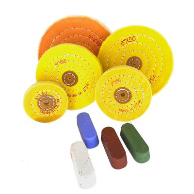 China Yellow White Jewelry Wool Polishing Circular Buff Wheel for Stainless Steel Buffing for sale