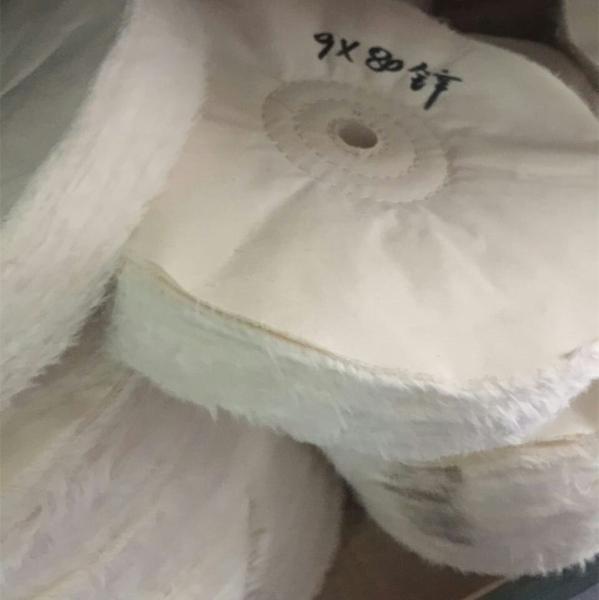 Quality 6x50 Yellow White 200ply Fiber Cotton Cloth Buffing Wheel with Shaft for sale