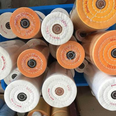Cina 6 pollici 50 strati ruota rotonda di tessuto di lucidatura fatta di 100% di cotone puro per lucidare i metalli in vendita
