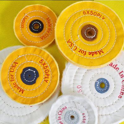 Cina 6 pollici 50 strati ruota rotonda di tessuto di lucidatura fatta di 100% di cotone puro per lucidare i metalli in vendita