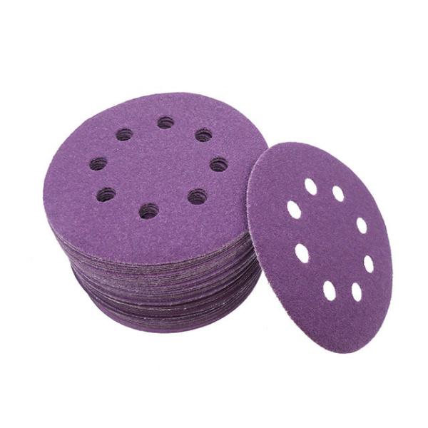 Quality Sticky PSA 150mm Round Sanding Disc for Woodwork Polishing Purple Color Free Samples for sale