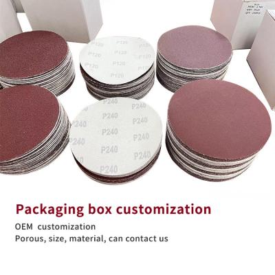 China 6inch Red Aluminum Oxide Abrasive Disc for Orbital Sander 40-400 Grit Hook and Loop for Wood Metal Polish OBM Supported for sale