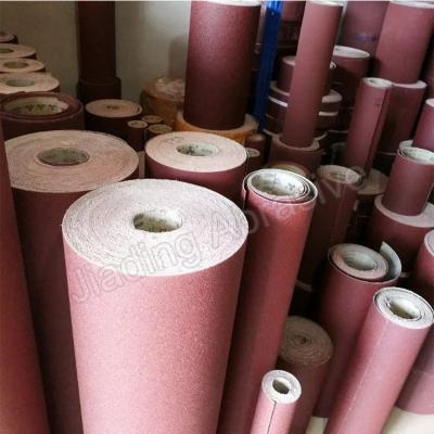 Cina Rosso 46*50M Jumbo Sandpaper Ossido di alluminio Cintura di sabbia Emery Emery Rulli di tessuto abrasivo in vendita