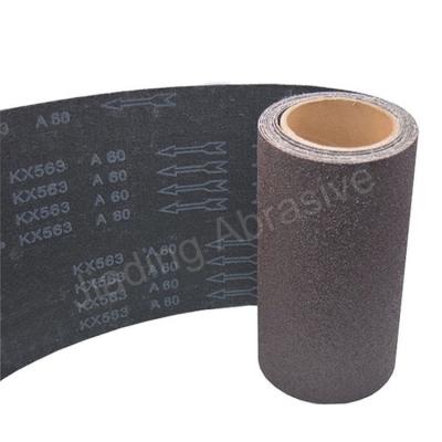 Cina 40-240 Grit Dimensione Ossido di alluminio nero Emery Tissu abrasivo Jumbo Roll per carta vetraria in vendita