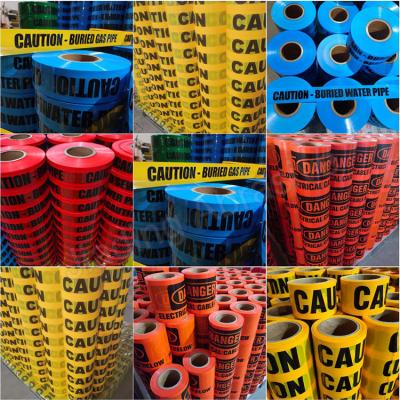 Cina Nastro di avvertimento in PE giallo di lunghezza 3 pollici x 1000 piedi Larghezza 75 mm o personalizzato in vendita