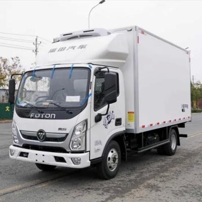 China Foton New Mini Refrigerated Food Truck 1ton 2ton  Freezer Van Truck for sale
