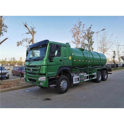 China Sinotruk HOWO 6X4 18cbm Sewer Vacuum Truck , Sewage Cleaning Truck 160HP for sale