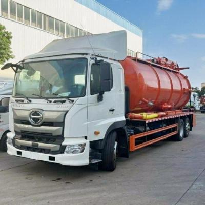 China Hino 10cbm Municipal Pipeline Dredging Truck 6X4 Stainless Steel Vacuum Tank Truck for sale