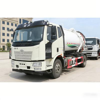 China FAW J6 10000liter 10000L Cleaning Vehicle Sewage Fecal Vacuum Suction Truck for sale