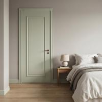 Quality Sage Green Recessed Panel Solid Wood Cottage Door Modern Wooden Front Design for sale