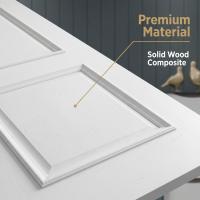 Quality White Raised Panel Solid Wood Bathroom Door Noise Reducing Entrance Design for sale