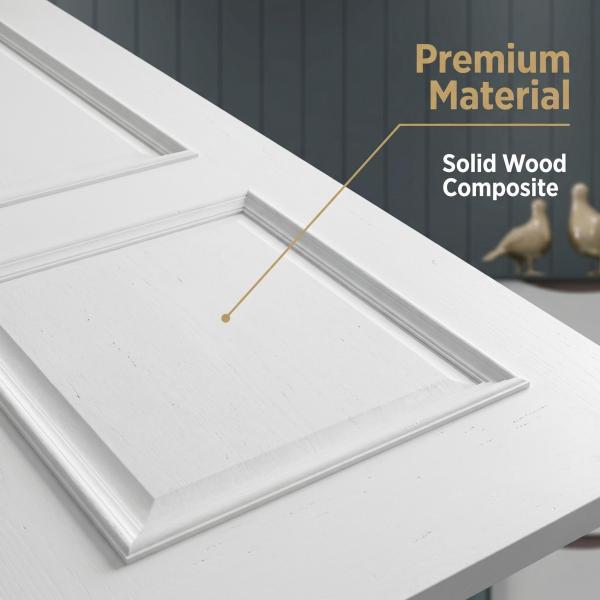 Quality White Raised Panel Solid Wood Bathroom Door Noise Reducing Entrance Design Humidity Resistant Privacy Bedroom for sale