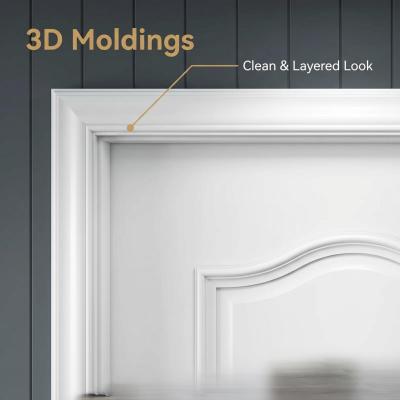 China Minimalist White Solid Wood Shaker Interior Door Flat Panel Solid Core 3D Moldings Sound Blocking Privacy for sale