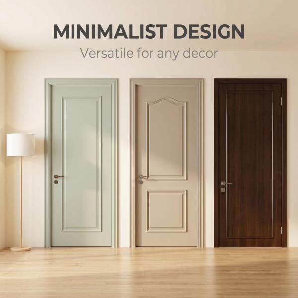 Quality Multi-Color Recessed Panel Wooden Door 6 Panel Solid Wood Interior Design Sage Green Beige Walnut Versatile Home for sale