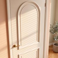 Quality Off-White Hardwood Interior Doors Solid Wood Cottage Doors Arched Raised for sale