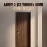 Quality Minimalist Custom Solid Core Door Flat Panel Solid Core Interior Doors Dark for sale