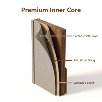 China Interior Solid Core Wood Veneer Doors Paint-Free Geometric Scratch-Resistant for sale