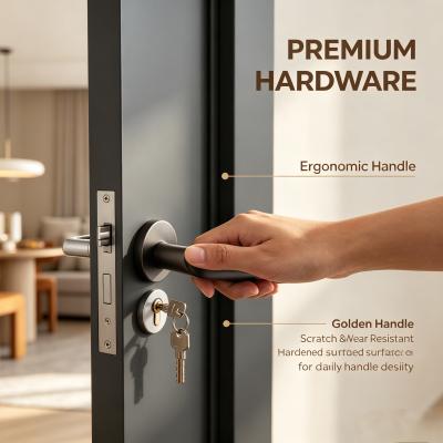 China Versatile Style Home's Interior Door Handles With Locks Modern Brushed Silver Hardened Minimalist for sale