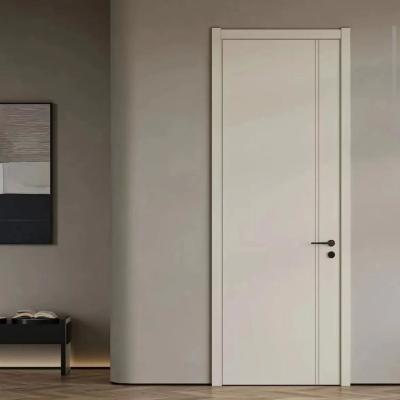 China CE ISO Certified Water Resistant Solid Wood Interior Door with Heat Transfer Finish for Modern Bedroom and Bathroom for sale