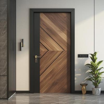 China Custom Modern Well Sealed Solid Wood Entry Door Exterior Wooden Door for Villa House Applications for sale