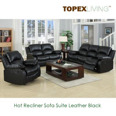 China Modern Recliner Sofa,Loveseat,Recliners,Chair,Leather Black Sofa set,Bonded leather sofa,Air Leather Sofas with Console for sale